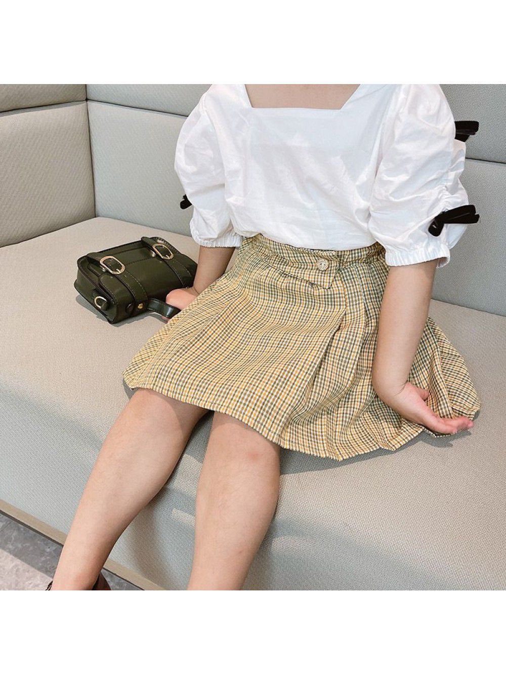 Girls' plaid skirt summer new children's foreign style pleated skirt ...