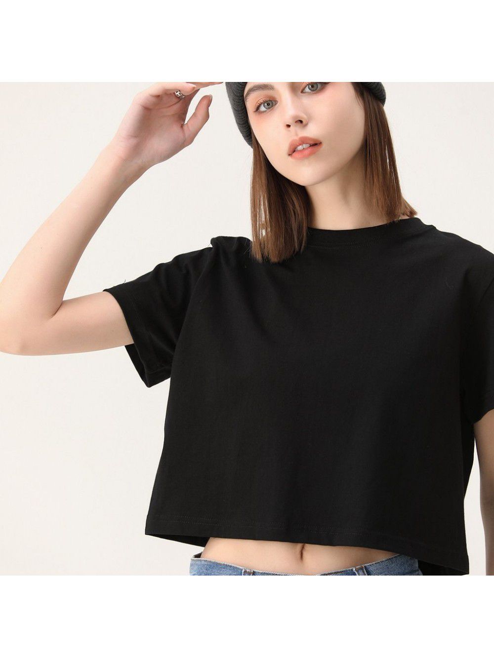 Short cut navel exposed short sleeved t-shirt for women Spring/Summer ...